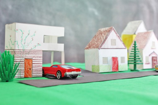 Watercolor Paper Houses STEAM Activity for Kids - Left Brain Craft Brain