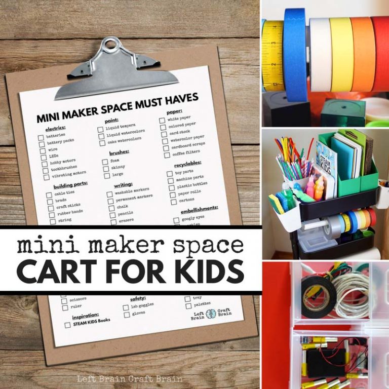 Mini Maker Space Cart for Kids - Left Brain Craft Brain