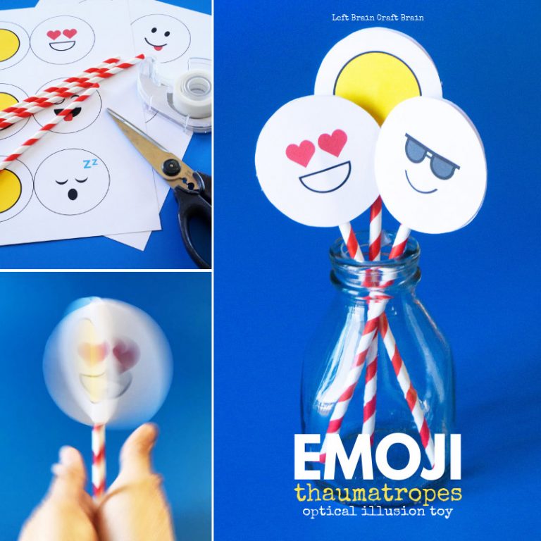 Emoji Thaumatrope Optical Illusion Toys STEAM Activity for Kids - Left ...