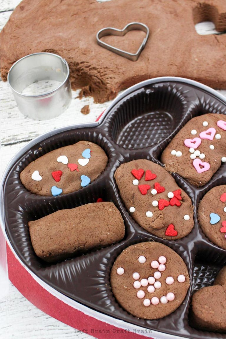 Chocolate Playdough for Valentine's Day - Left Brain Craft Brain