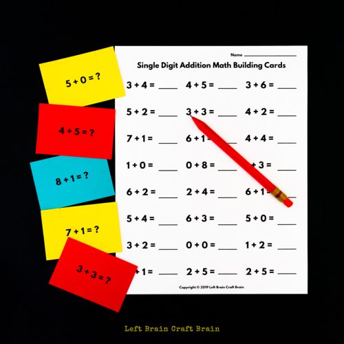 Math Facts Building Cards - Left Brain Craft Brain