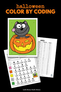 Halloween Coloring Page - Color By Coding - Left Brain Craft Brain
