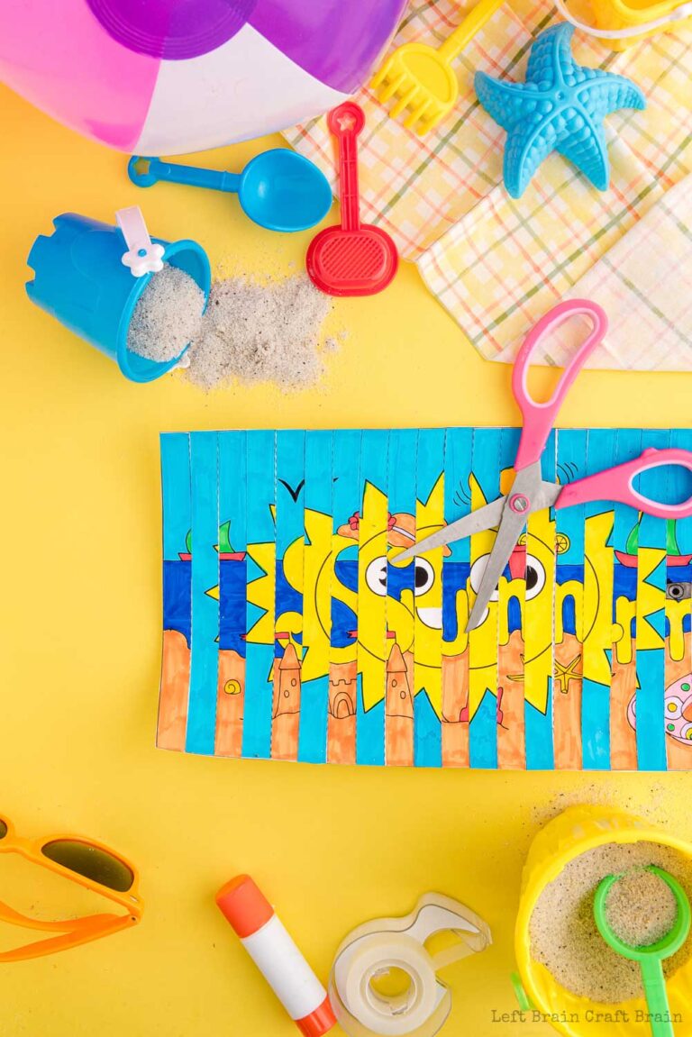 Summer Agamograph Coloring with Template - Left Brain Craft Brain