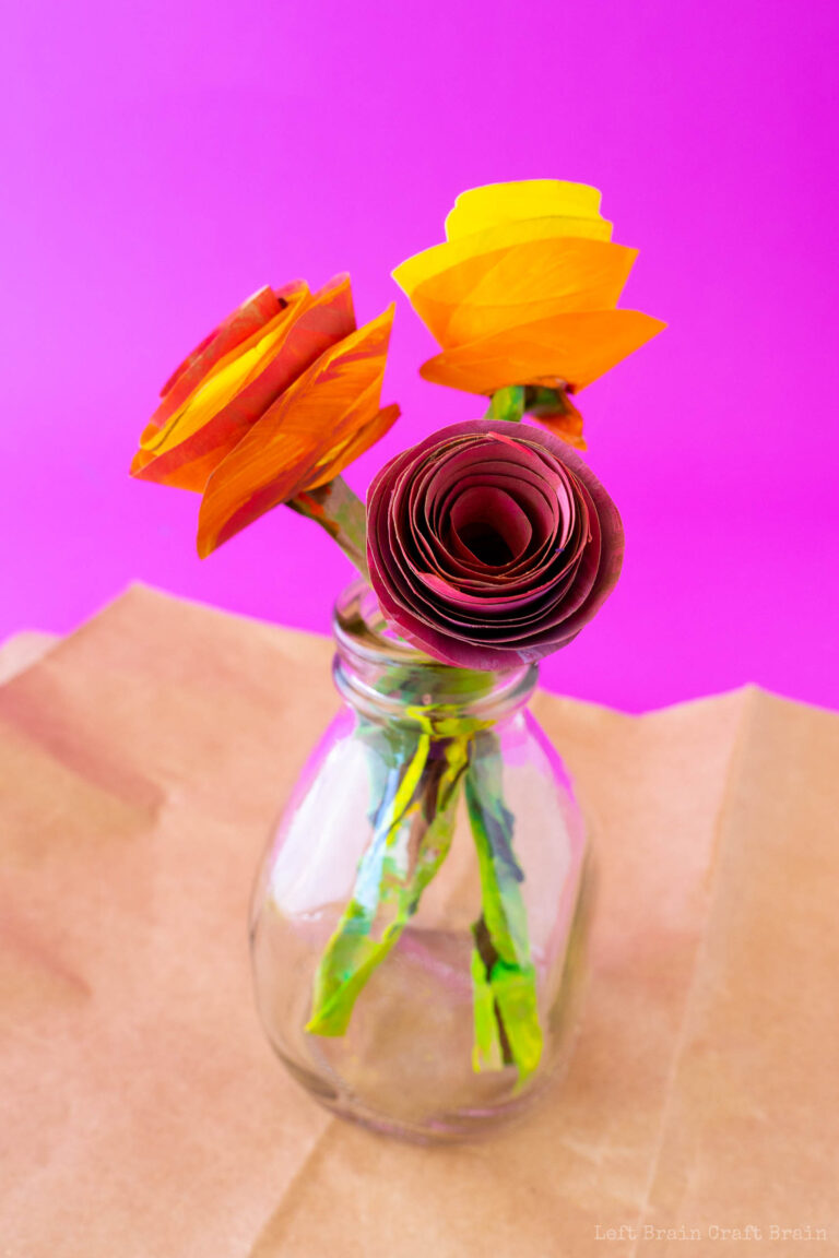 How to Make Paper Roses with Paper Bags - Left Brain Craft Brain
